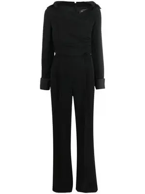 Max Mara Tailored Draped-detail Jumpsuit - Black