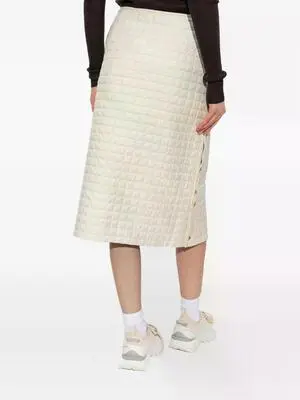 Moncler Quilted Button-fastening Midi Skirt - Neutrals