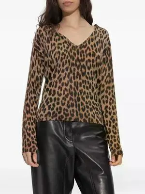 Zadig&Voltaire Rivy Animal-print Cashmere Sweater - Brown