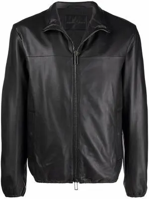 Emporio Armani Leather Jacket In Black - 55% Off | Editorialist