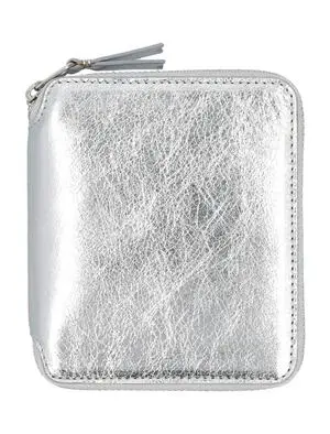 Comme Des Garçons Metallic Zip Around Wallet - Silver