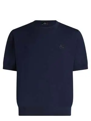 Etro Knitted Cotton Polo - Blue