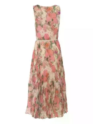 Max Mara Emery Floral Print Dress - Neutrals