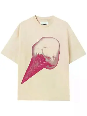 JIL SANDER Logo-print Cotton T-shirt - Neutrals