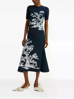 Erdem Jacquard Short-sleeve Top