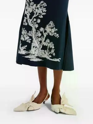 Erdem Tree-print Midi Skirt