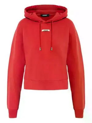 Jacquemus Logo-patch Cropped Hoodie - Red