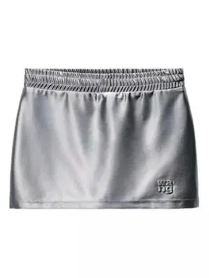 Alexander Wang Elasticated-waistband Satin Mini Skirt - Silver