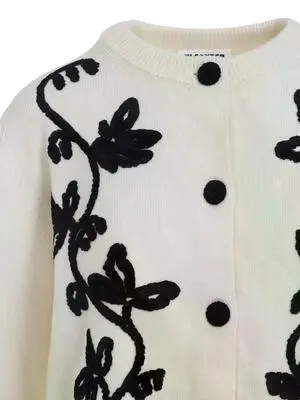 JIL SANDER Floral-embroidered Cardigan