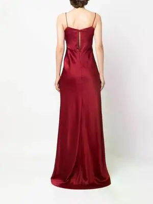 Max Mara V-neck Satin Gown