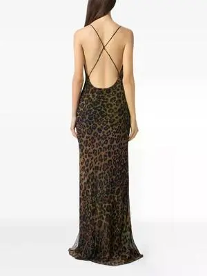 Blumarine Leopard-print Silk Gown