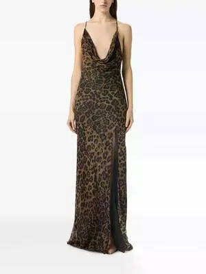 Blumarine Leopard-print Silk Gown