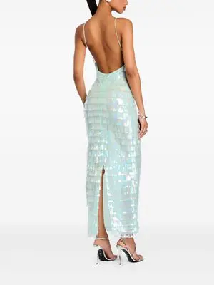 Retrofete Alana Sequined Backless Dress - Green
