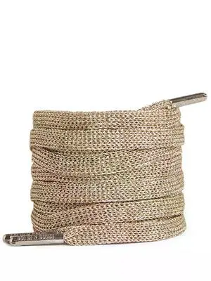 GOLDEN GOOSE Lurex Laces With Engraved Logo Detail - Gold