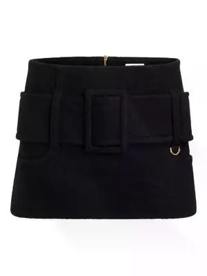 PATOU Belted Wool Mini Skirt
