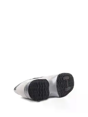 Hogan Interactive Allacciato Metallic-panel Suede Sneakers - Grey