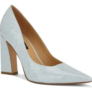 Nine West Pointed Toe Block Heel Pumps - Light Blue