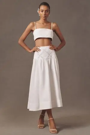 Hemant & Nandita Linen Blend Lace Bustier Top