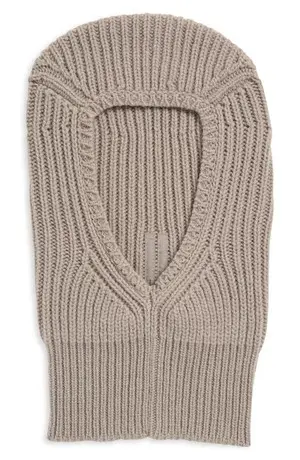 Rick Owens Sphinx Skull Rib Virgin Wool Balaclava - Pearl