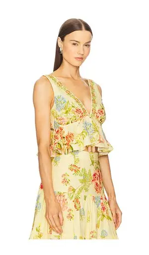 Hemant & Nandita Floral Print Peplum Top - Multi