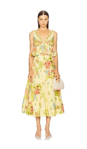Hemant & Nandita Floral Print Peplum Top - Multi