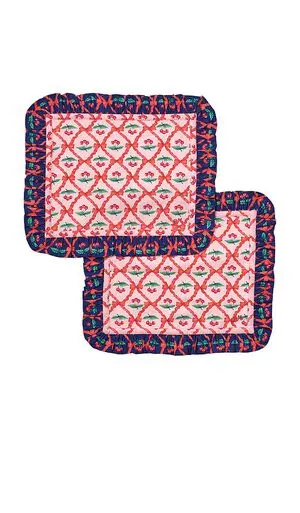 DAMSON MADDER Set Of 2 Placemat In Pink - Pink Cherry