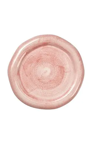 DAMSON MADDER Hand Painted Chubby Saucer - Pink