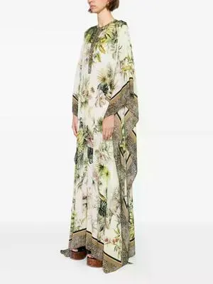 Elie Saab Savannah-print Chiffon Kaftan - Green