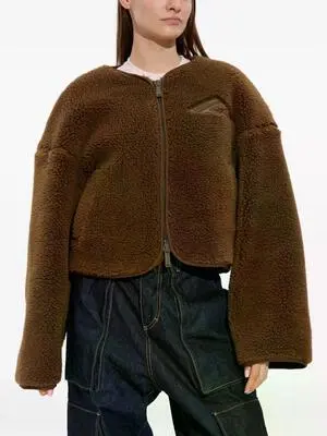 Dsquared2 Logo-embroidered Fleece Jacket - Brown