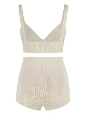 Red Valentino Ribbed Knit Underwear Set