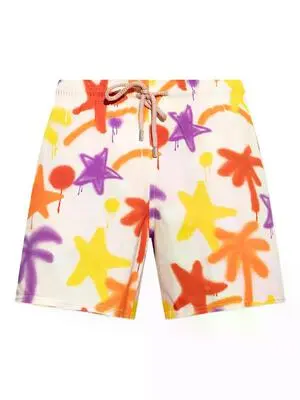 Palm Angels Spray-paint Swim Shorts - Multicolour
