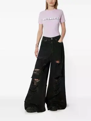 Vetements Wide Leg Distressed Jeans