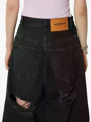 Vetements Wide Leg Distressed Jeans