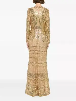 Elie Saab Embroidered Tulle Long Dress