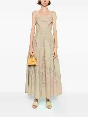 Elie Saab Embroidered Long Dress