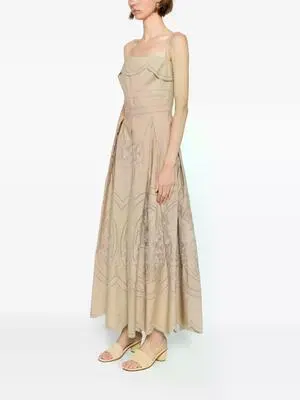 Elie Saab Embroidered Long Dress