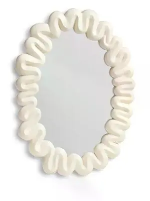 &K AMSTERDAM Dribble Oval Mirror - White