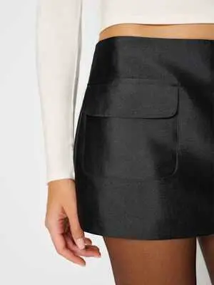 REFORMATION Calloway Low Rise Skort - Black
