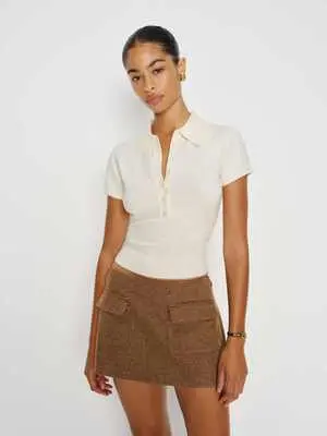 REFORMATION Calloway Low Rise Skort Brown