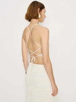 REFORMATION Vevina Knit Top - Ivory