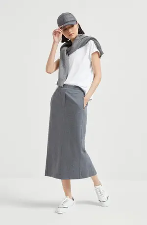 Brunello Cucinelli Track Midi Skirt