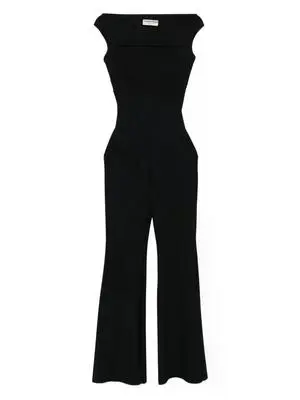 Chiara Boni La Petite Robe Rebecca Off-shoulder Flared Jumpsuit - Black