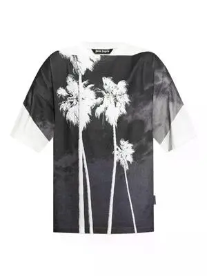 Palm Angels Palm-tree Print T-shirt - Black