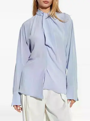 Victoria Beckham Draped Silk Blouse - Blue