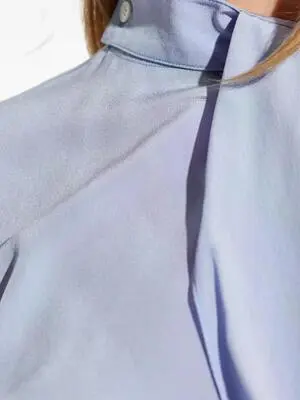 Victoria Beckham Draped Silk Blouse - Blue