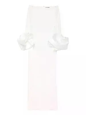 Solace London Talia Ruffle-cuff Maxi Dress - White