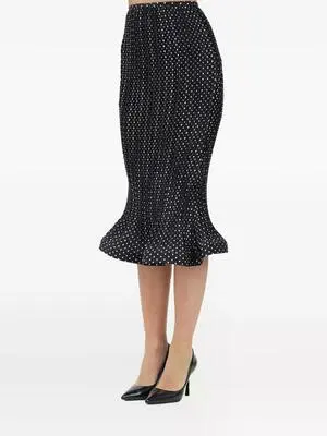 SIMONA CORSELLINI Pleated Polka-dot Midi Skirt