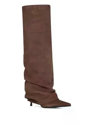 LE SILLA 85 Mm Draped-cuff Leather Boots