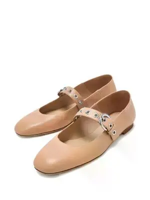 STUART WEITZMAN Buckle-strap Eyelet Ballet Flats