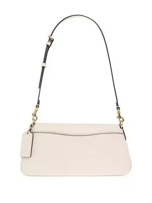 COACH Leather Shoulder Bag With Clasp Detail - Neutrals